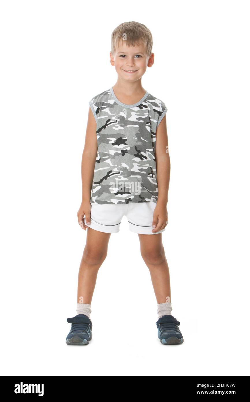 Boy on a white background Stock Photo - Alamy