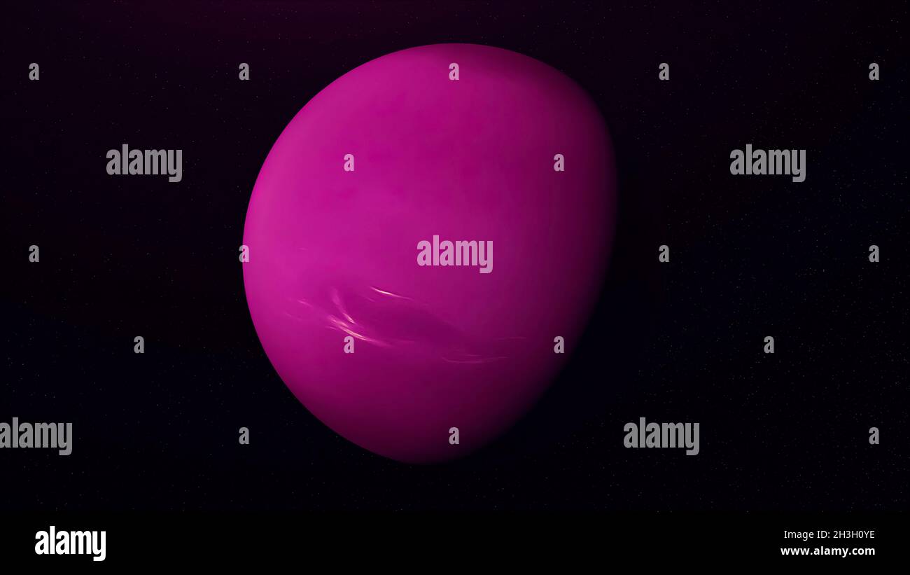 Colorful abstraction of unknown purple planet rotating among endless ...