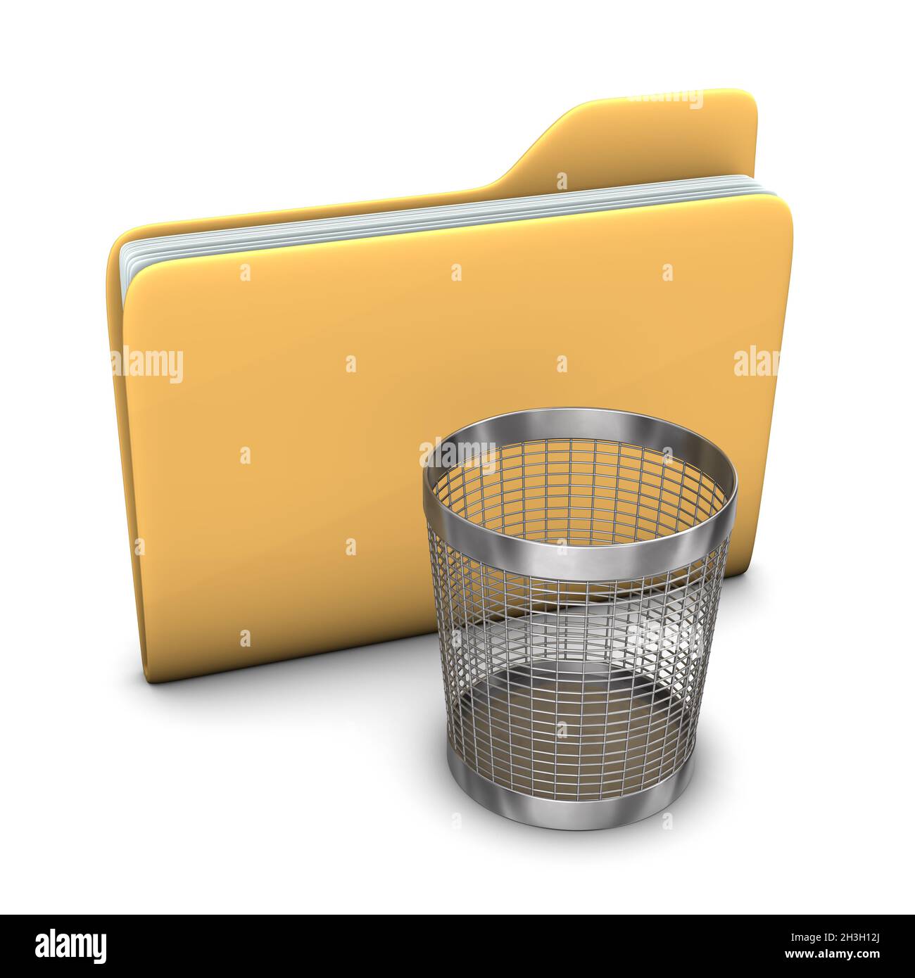 Folder trash bin 3d illustration Cut Out Stock Images & Pictures - Alamy