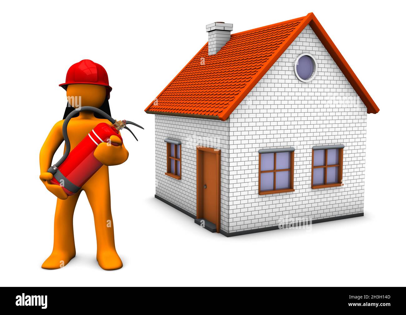 3d man fire extinguisher hi-res stock photography and images - Alamy