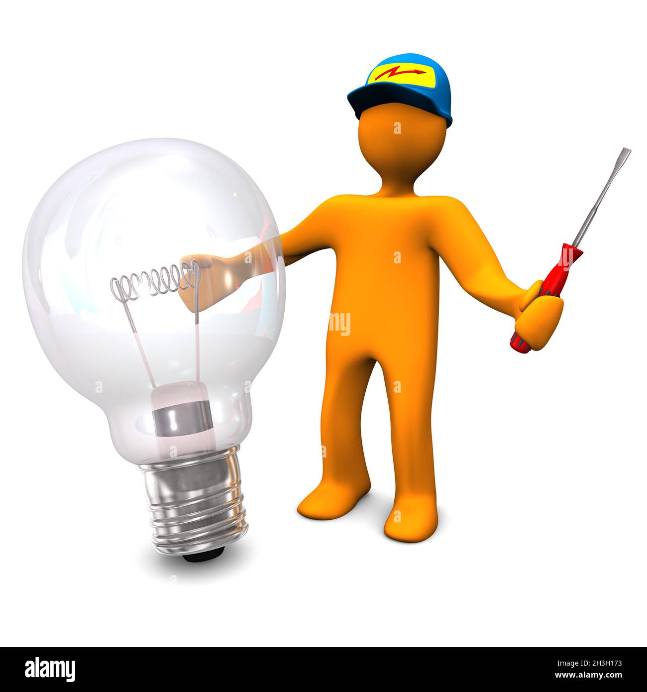Red light bulb man Cut Out Stock Images & Pictures - Alamy