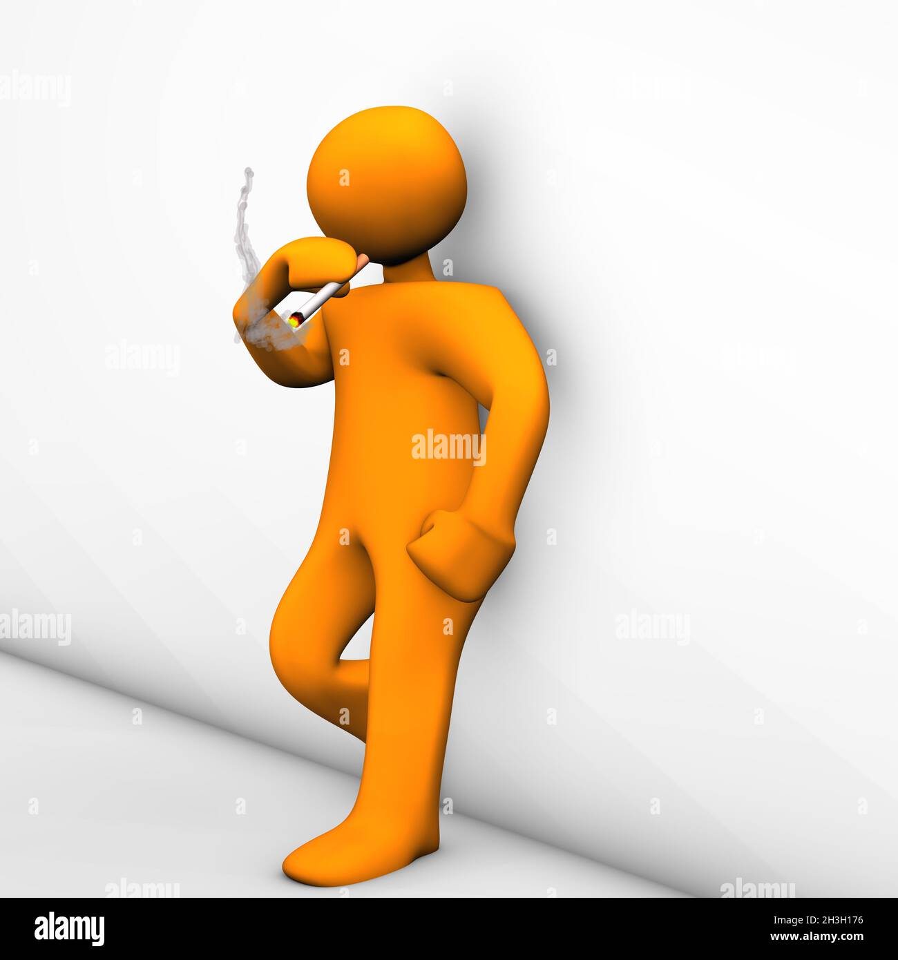 Man smoking cigarette smoke 3d hi-res stock photography and images - Alamy