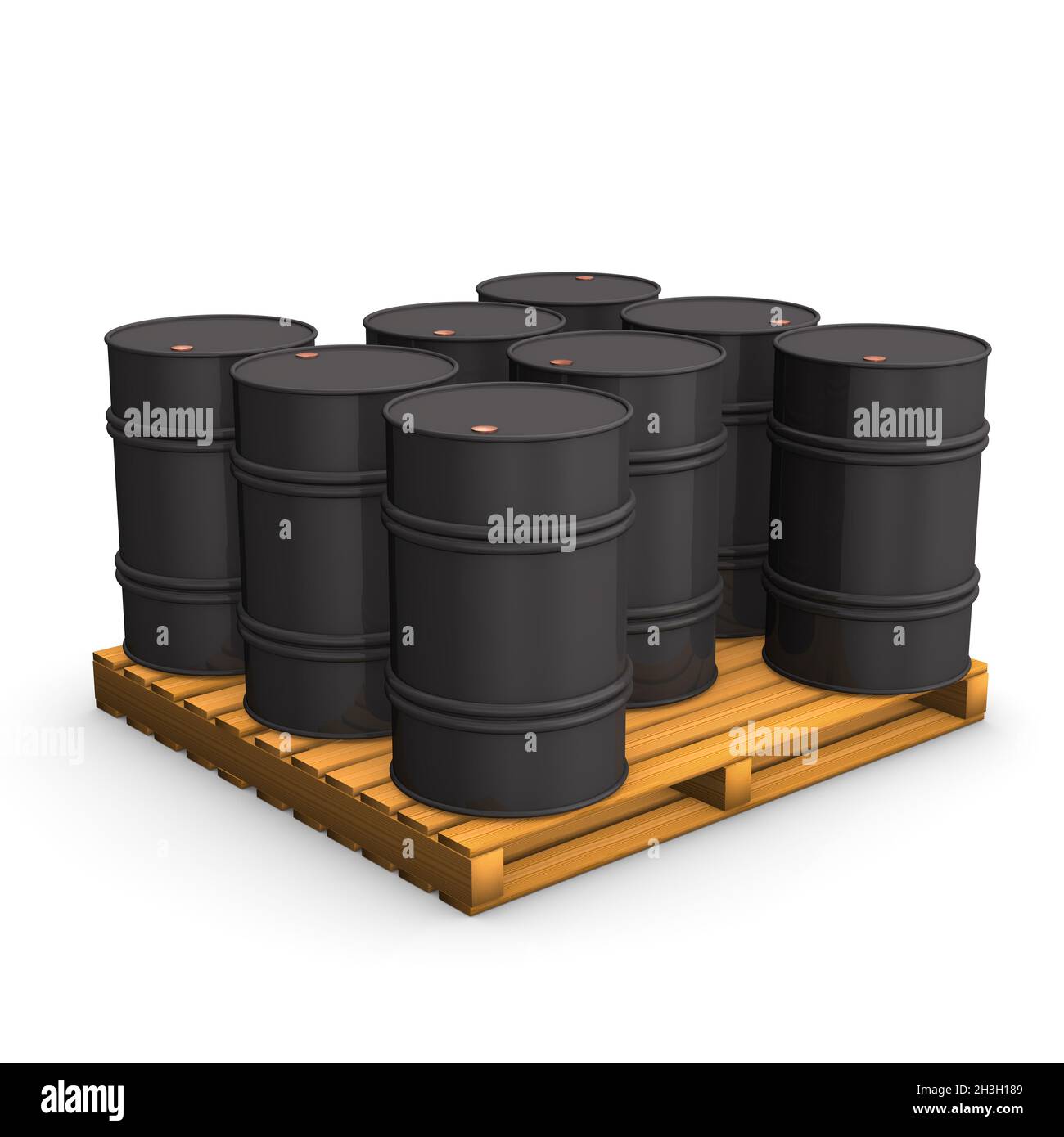 Pallet Oil Barrel Stock Photo - Alamy