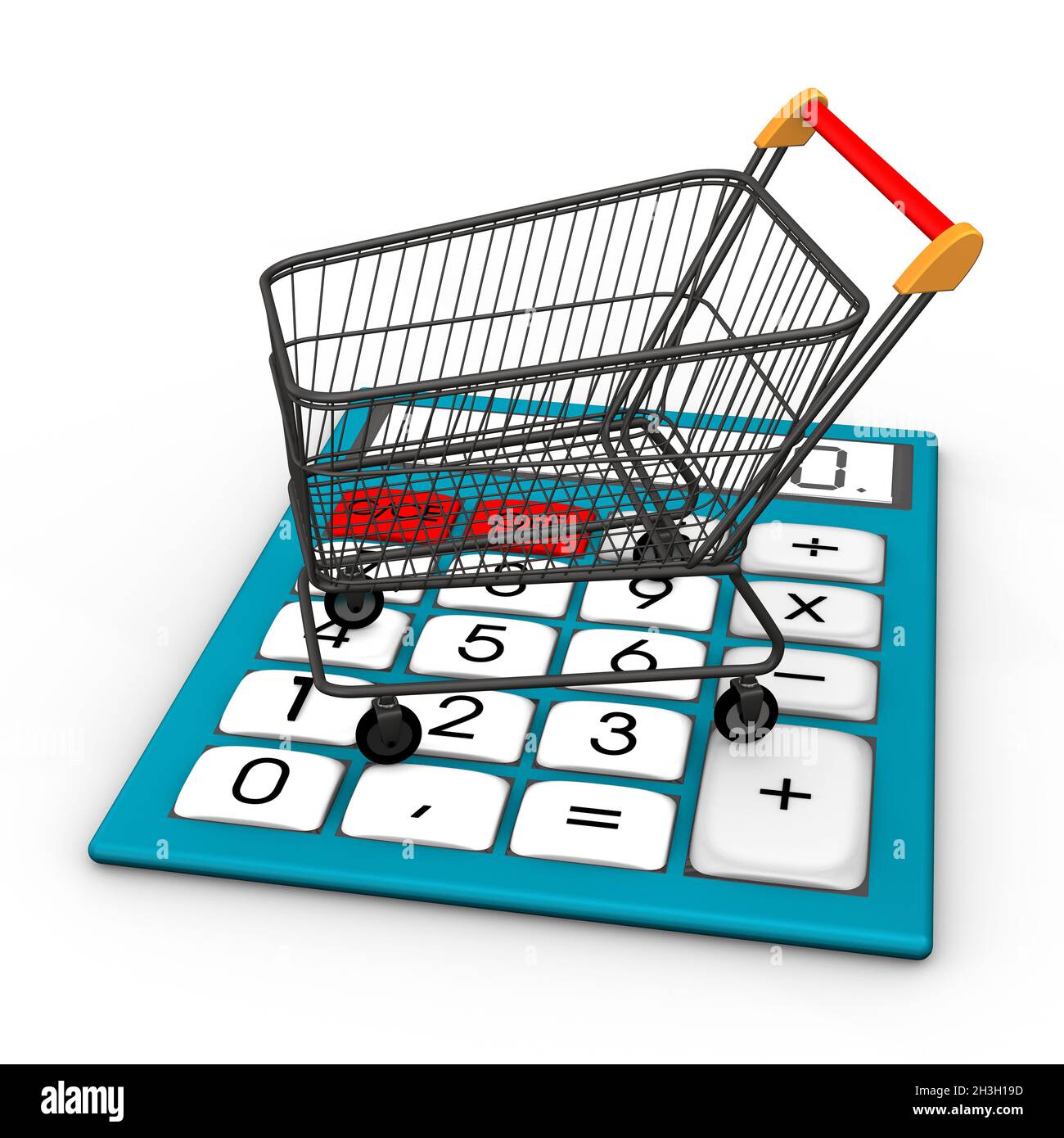 Shopping Cart Calculator 2 Stock Photo - Alamy