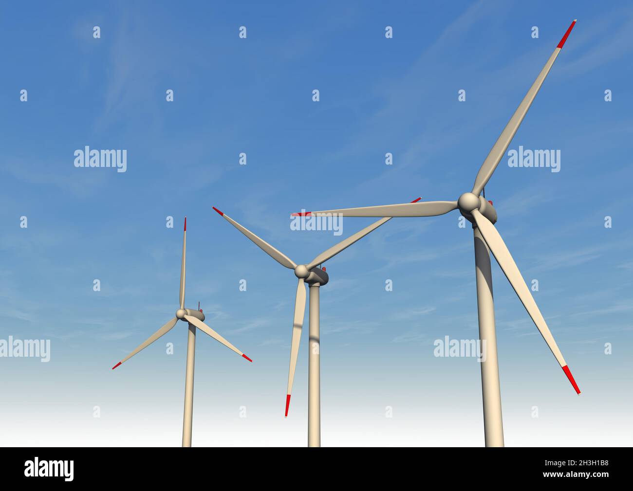 Three Wind Turbines Stock Photo - Alamy