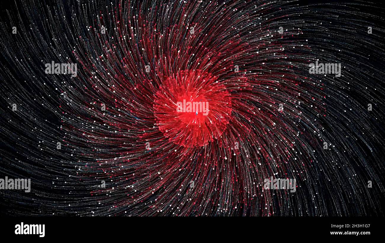 Abstract fireworks of multi-colored particles on black background ...