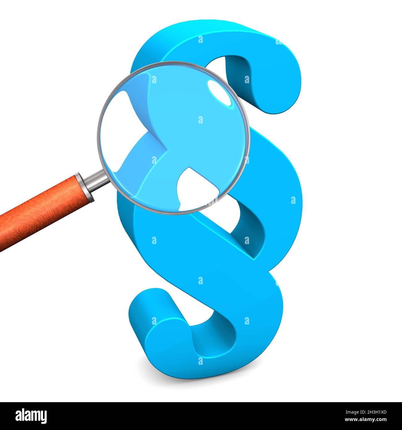 Blue Paragraph Loupe Stock Photo - Alamy