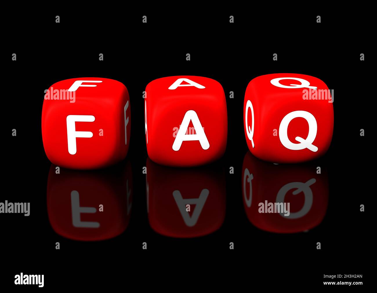 FAQ red cubes Stock Photo - Alamy