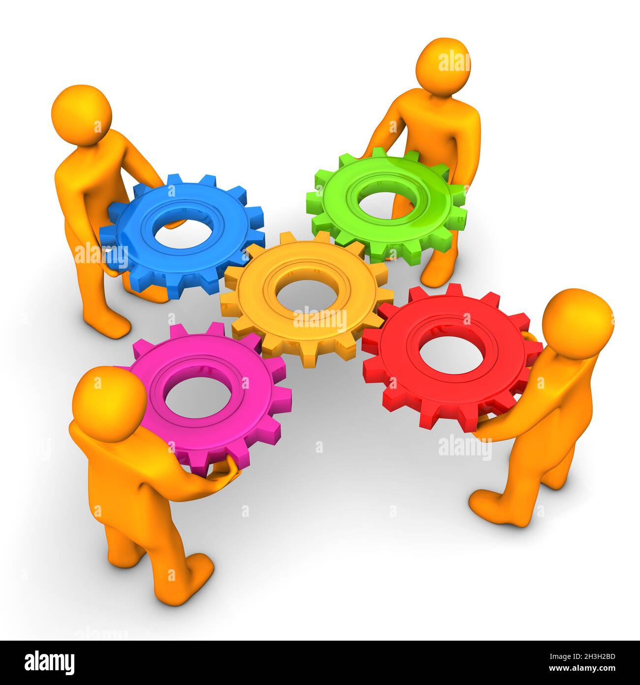 Workflow Five Gears Stock Photo - Alamy