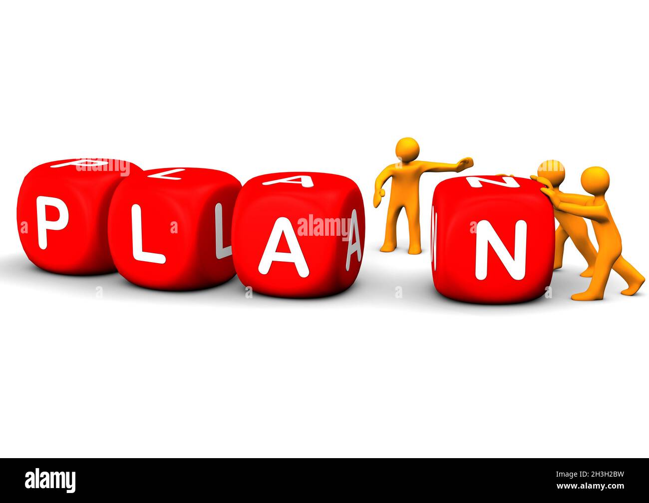 Plan Red Cubes Stock Photo - Alamy