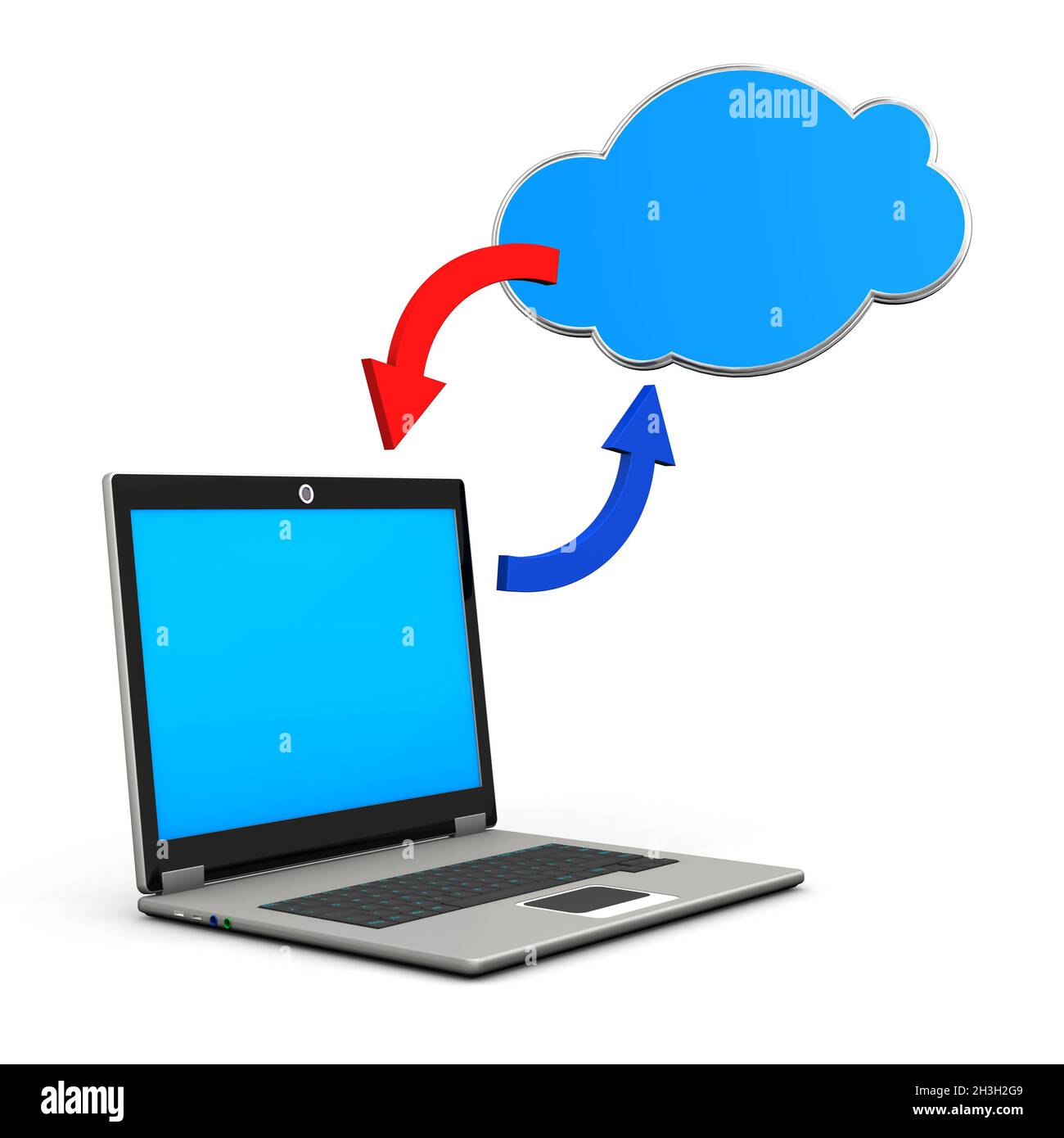 Laptop Blue Cloud Stock Photo - Alamy