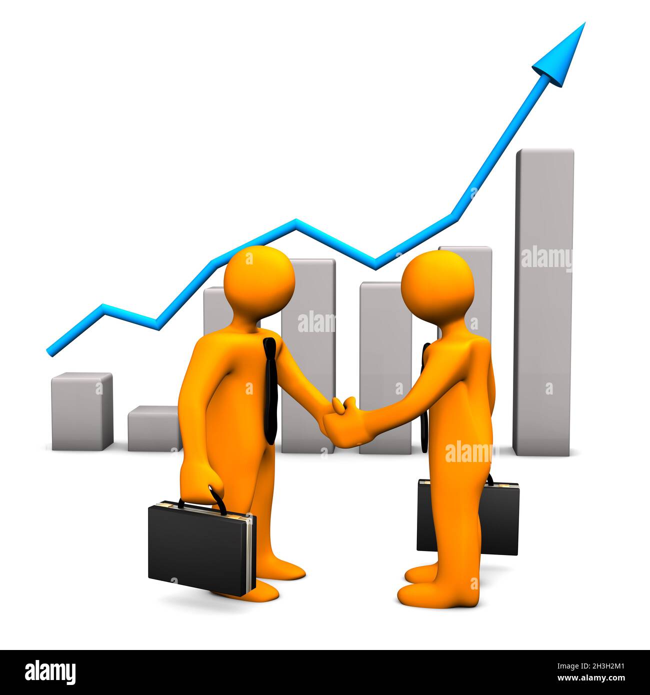 Handshake Chart Success Stock Photo - Alamy