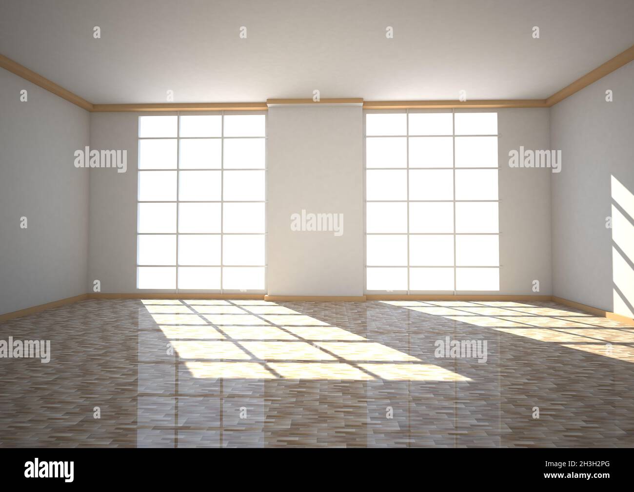 Empty room with two windows hi-res stock photography and images - Alamy