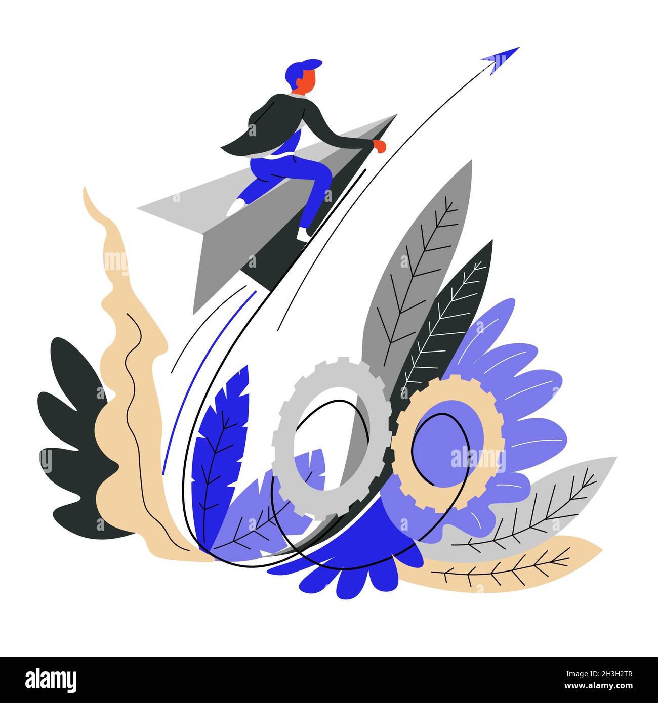 Paper plane flying up Stock Vector Images - Alamy