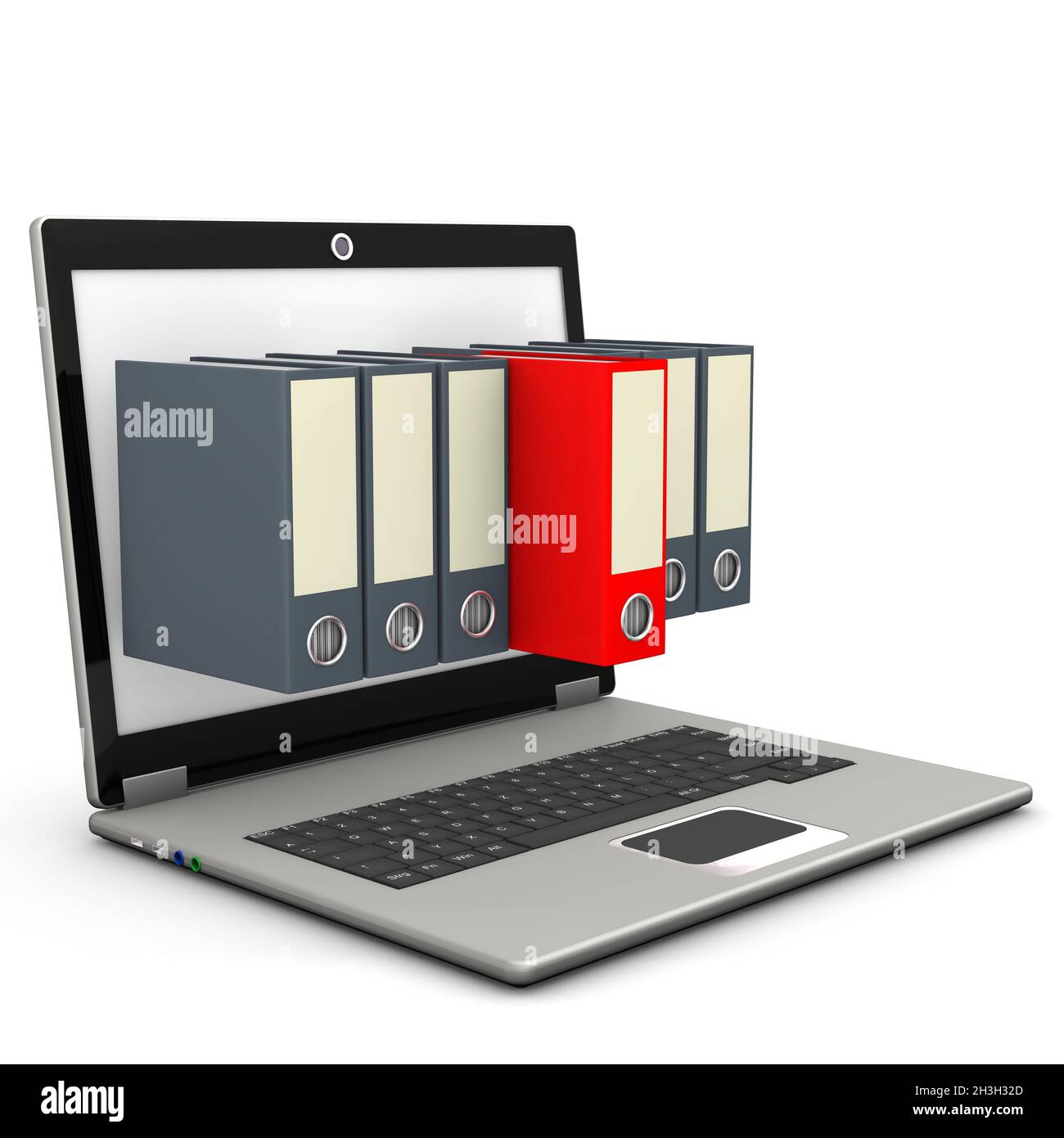 Notebook Seven Folders Red Folder Stock Photo - Alamy