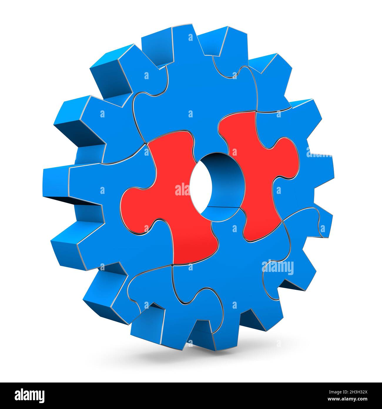 Right Puzzle Of Gear Stock Photo - Alamy