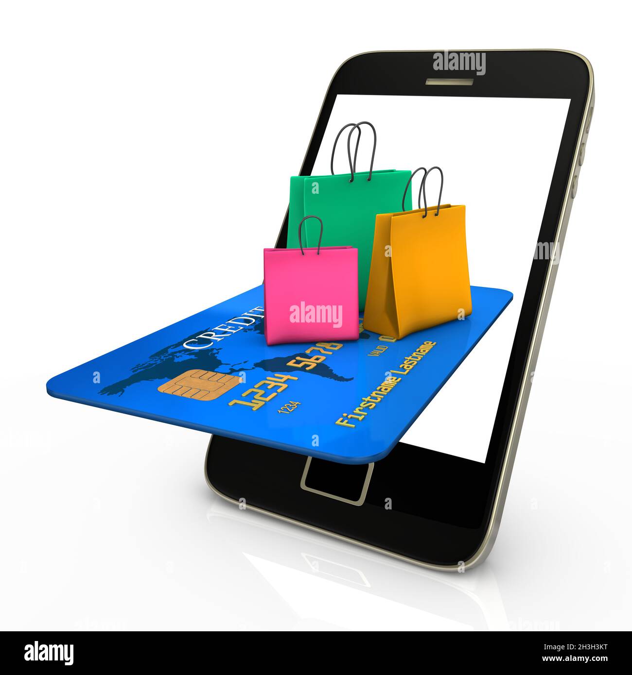 Mobile banking shopping online Cut Out Stock Images & Pictures - Alamy