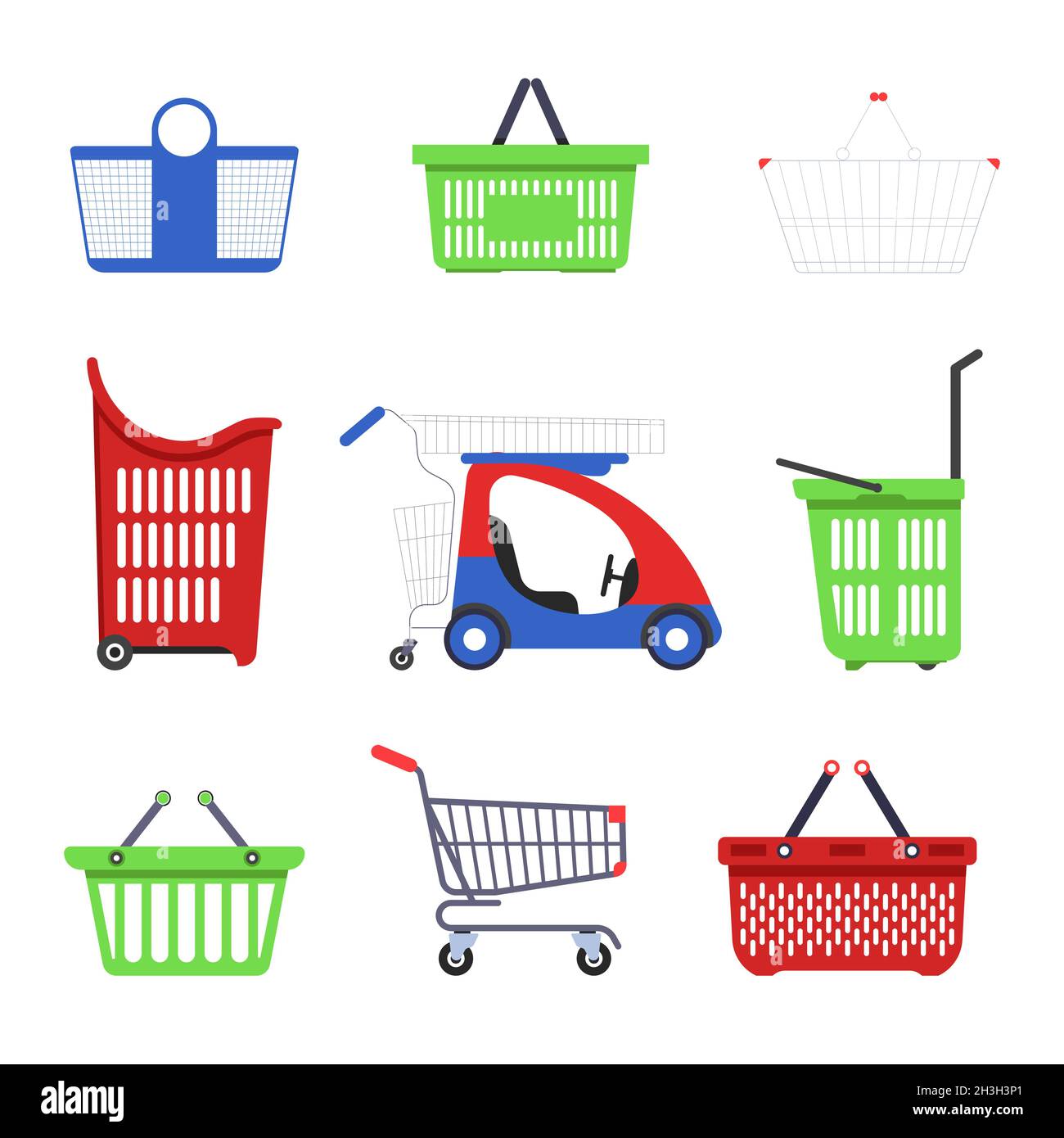 Push pull trolleys Stock Vector Images - Alamy
