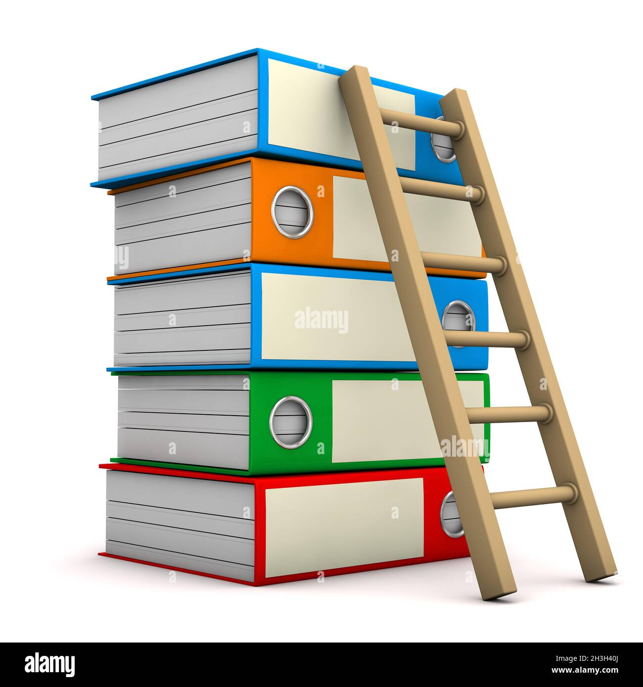 Folders With Ladder Stock Photo - Alamy