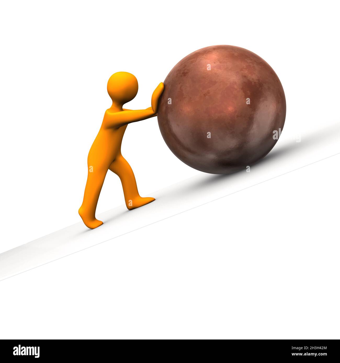 Pushing ball uphill hi-res stock photography and images - Alamy