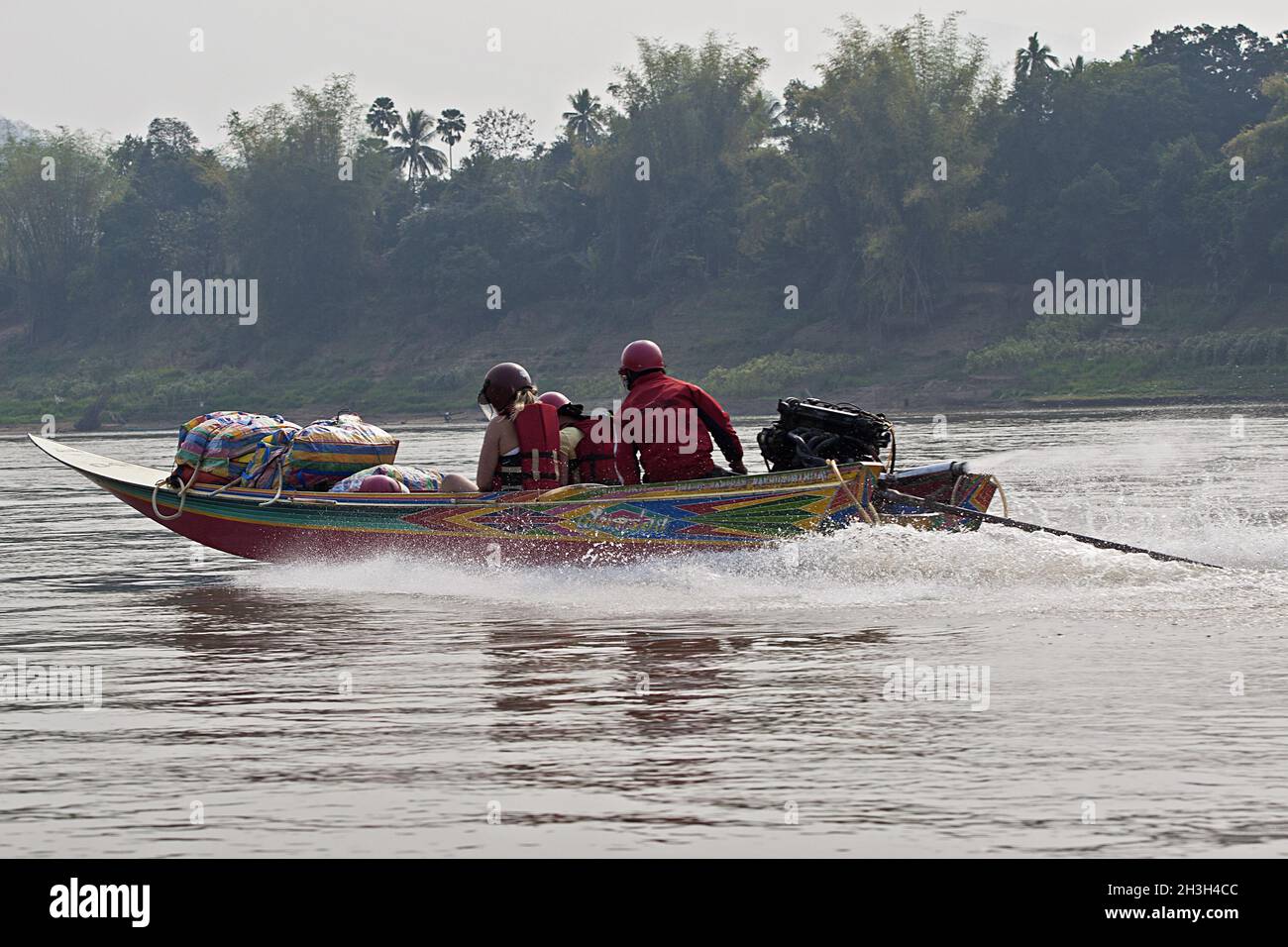Laos speedboat river hi-res stock photography and images - Alamy