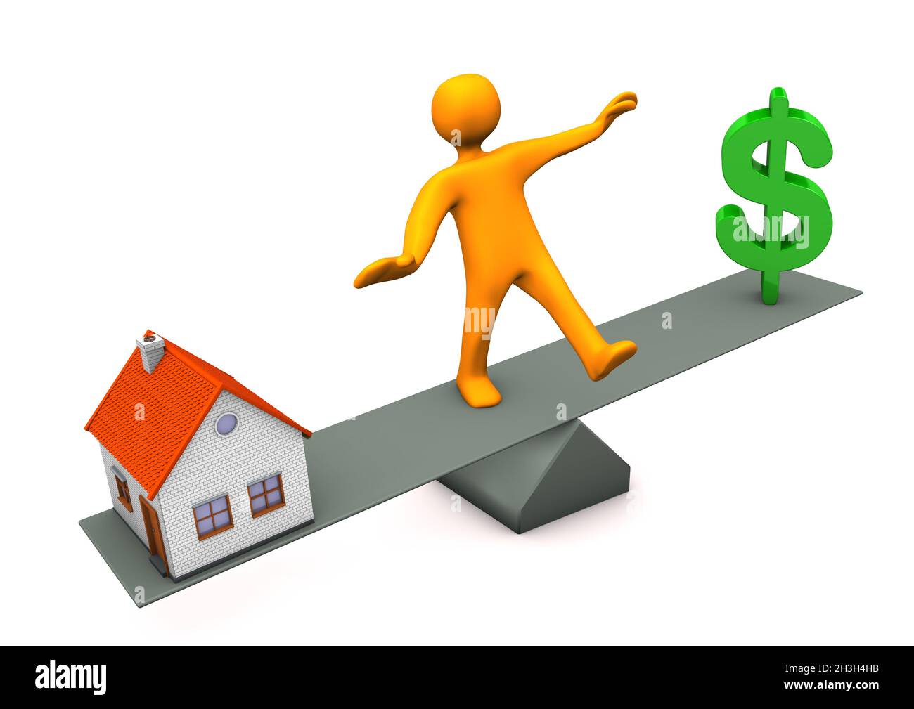 House Dollar Balance Stock Photo - Alamy
