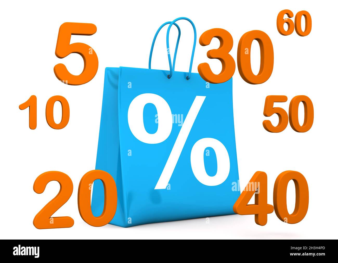 Shopping Bag Percent Numbers Stock Photo - Alamy
