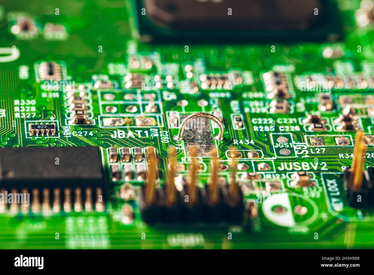 Close up of electronic circuit board with processor Stock Photo - Alamy