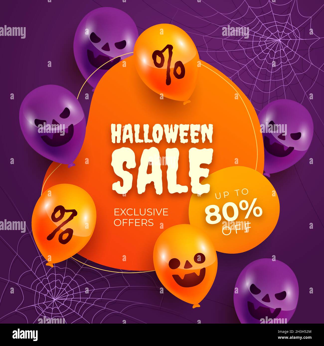 realistic halloween sale vector design illustration Stock Vector Image ...