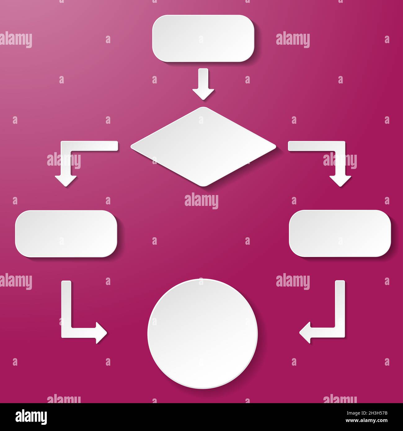 Flowchart Paperlabels Purple Background Stock Photo - Alamy
