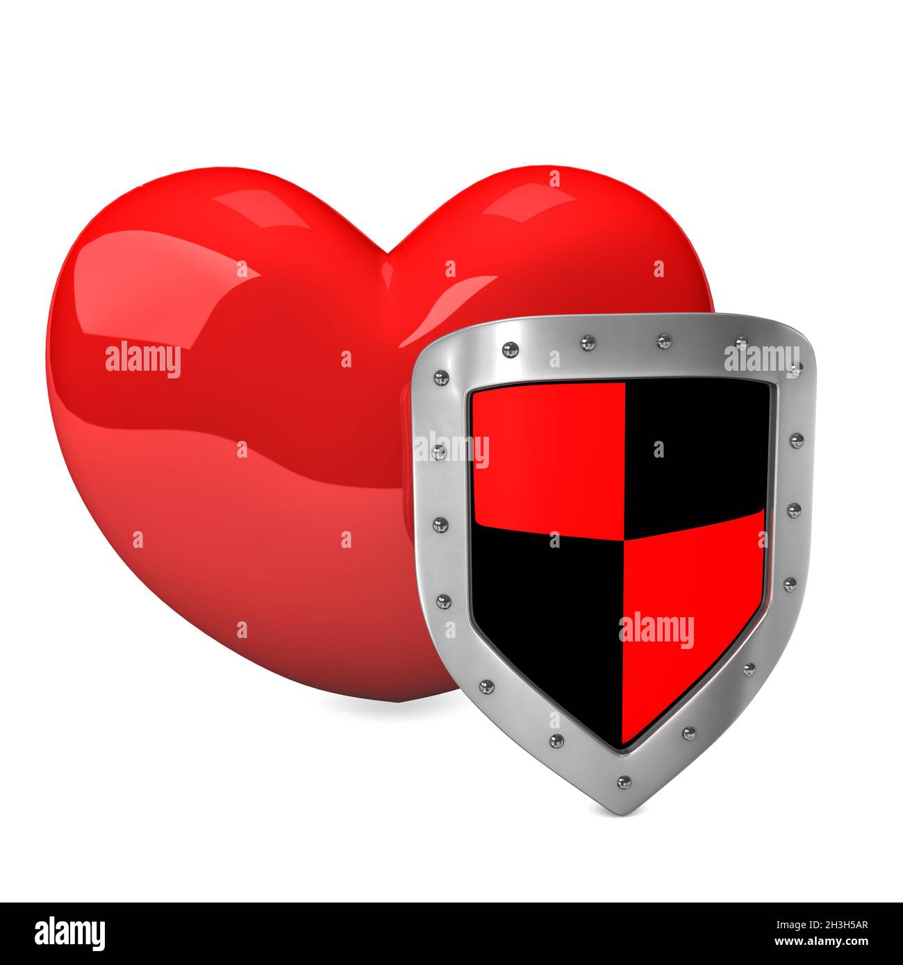 Red Heart Shield Stock Photo - Alamy