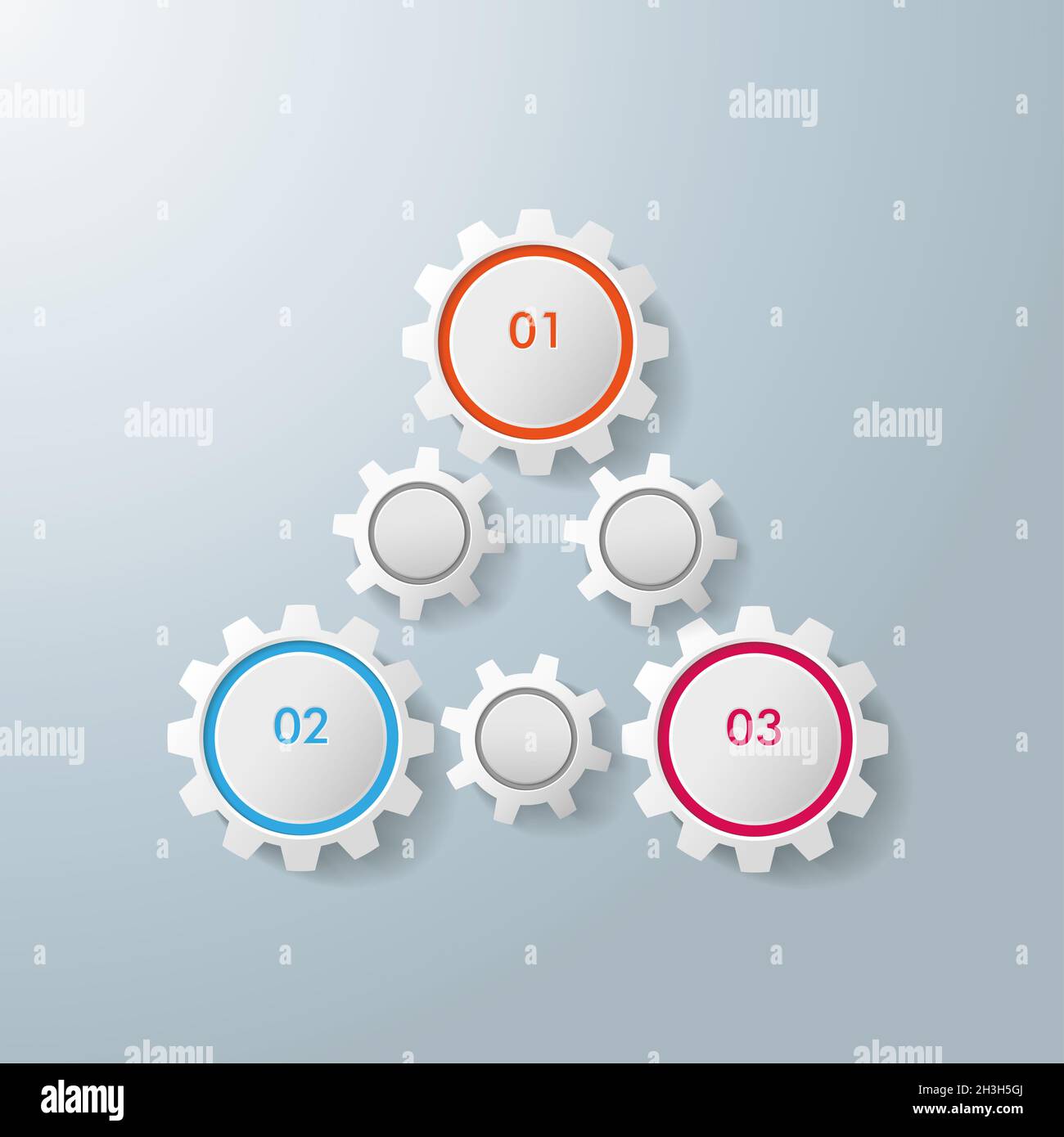 Triangle Gears Infographic Design Stock Photo - Alamy