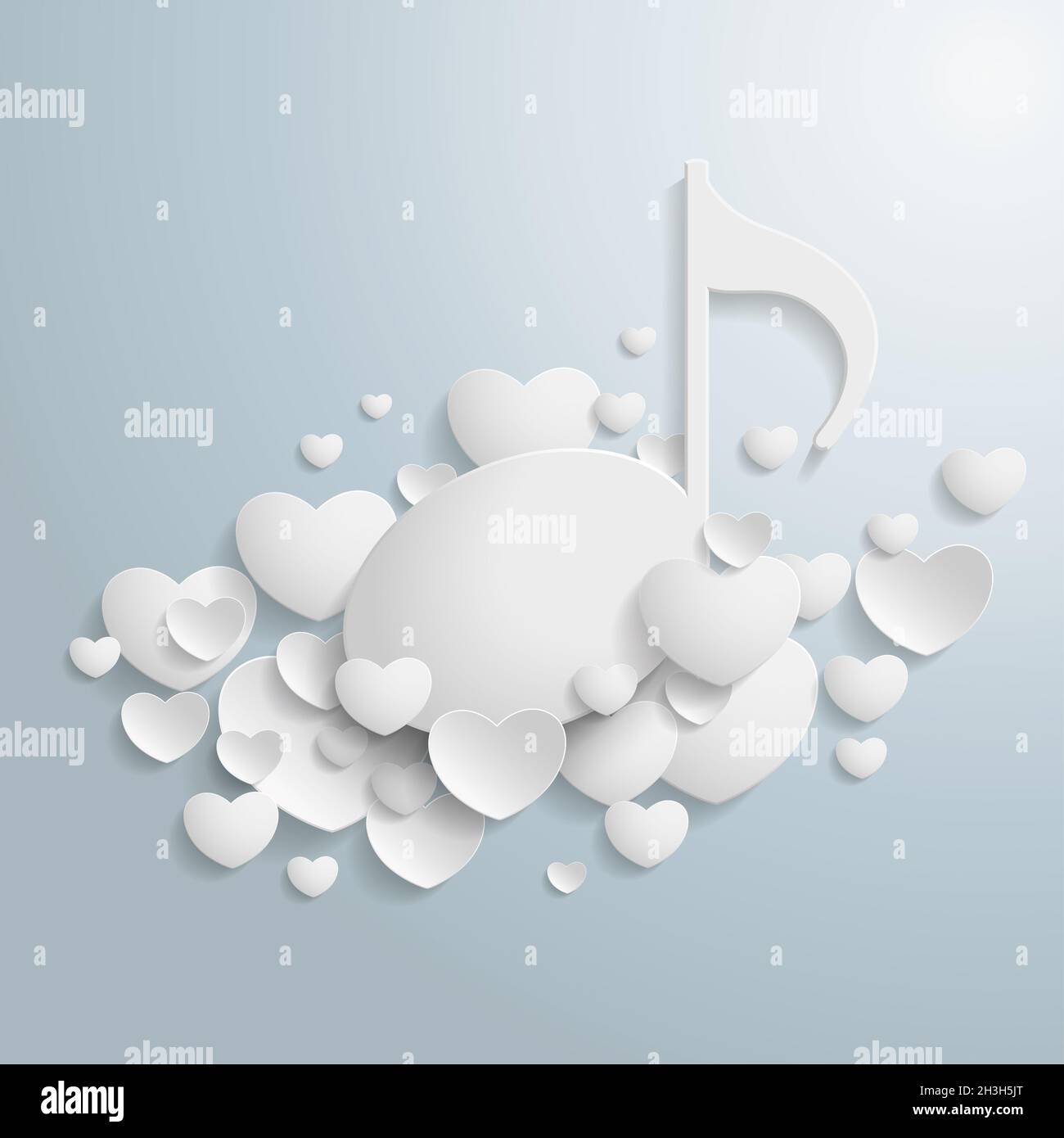 White Hearts Music Stock Photo - Alamy
