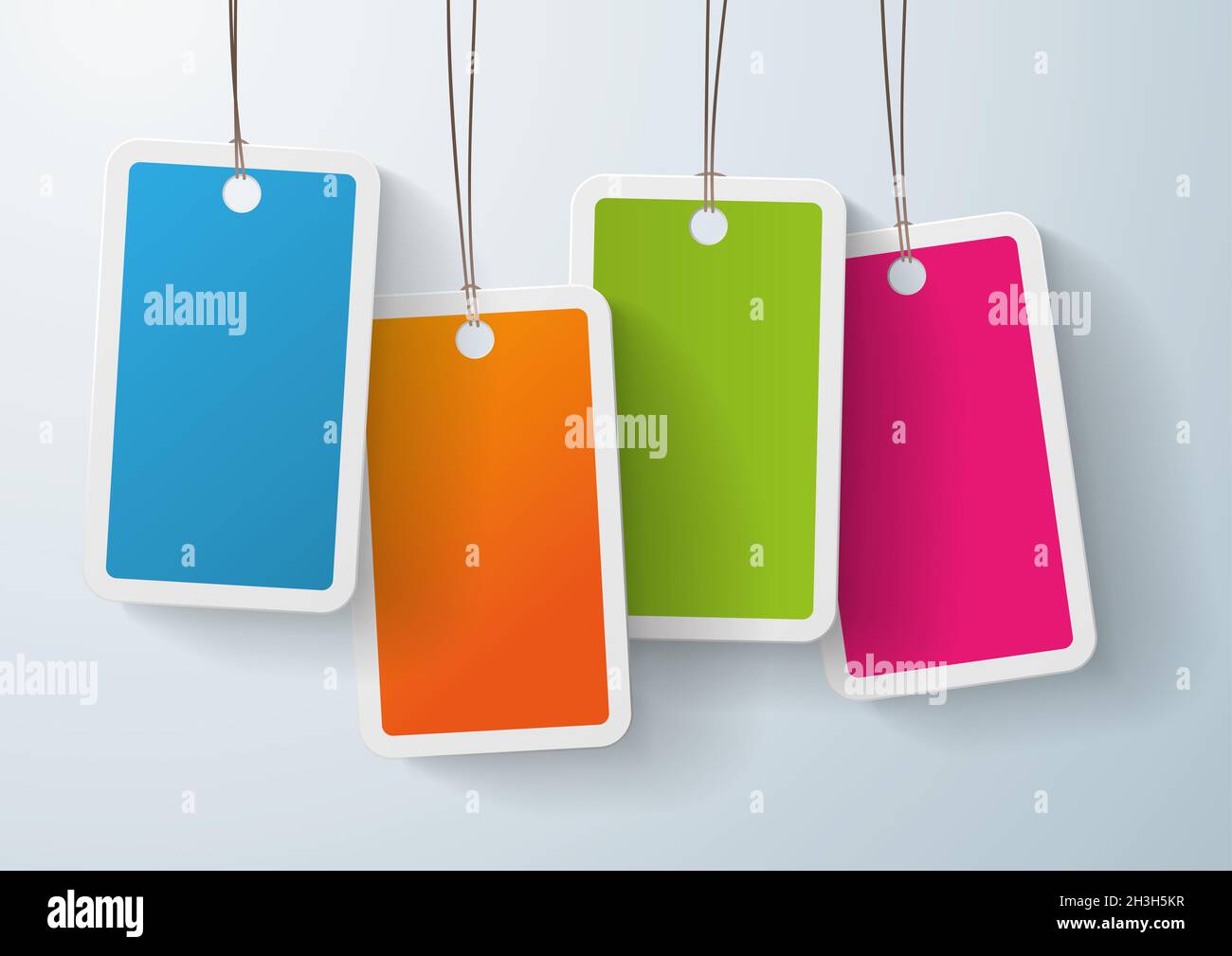 Four Colored Price Sticker Stock Photo - Alamy