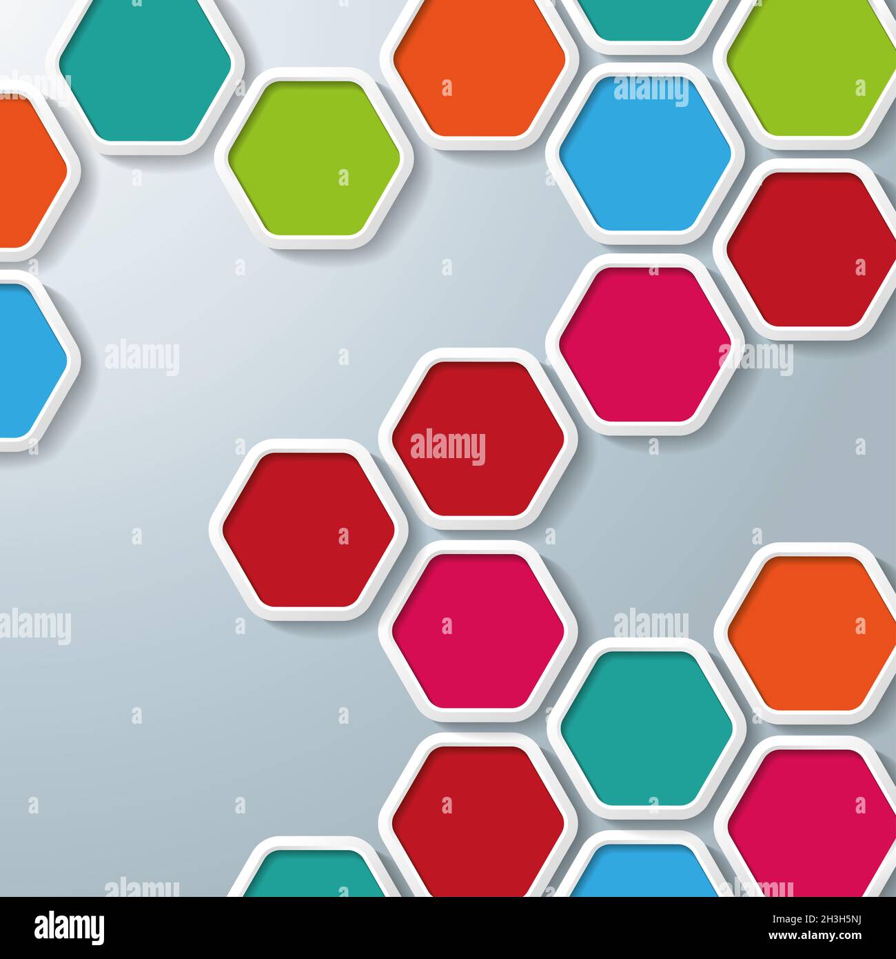 Several Colored Hexagons Infographic Stock Photo - Alamy