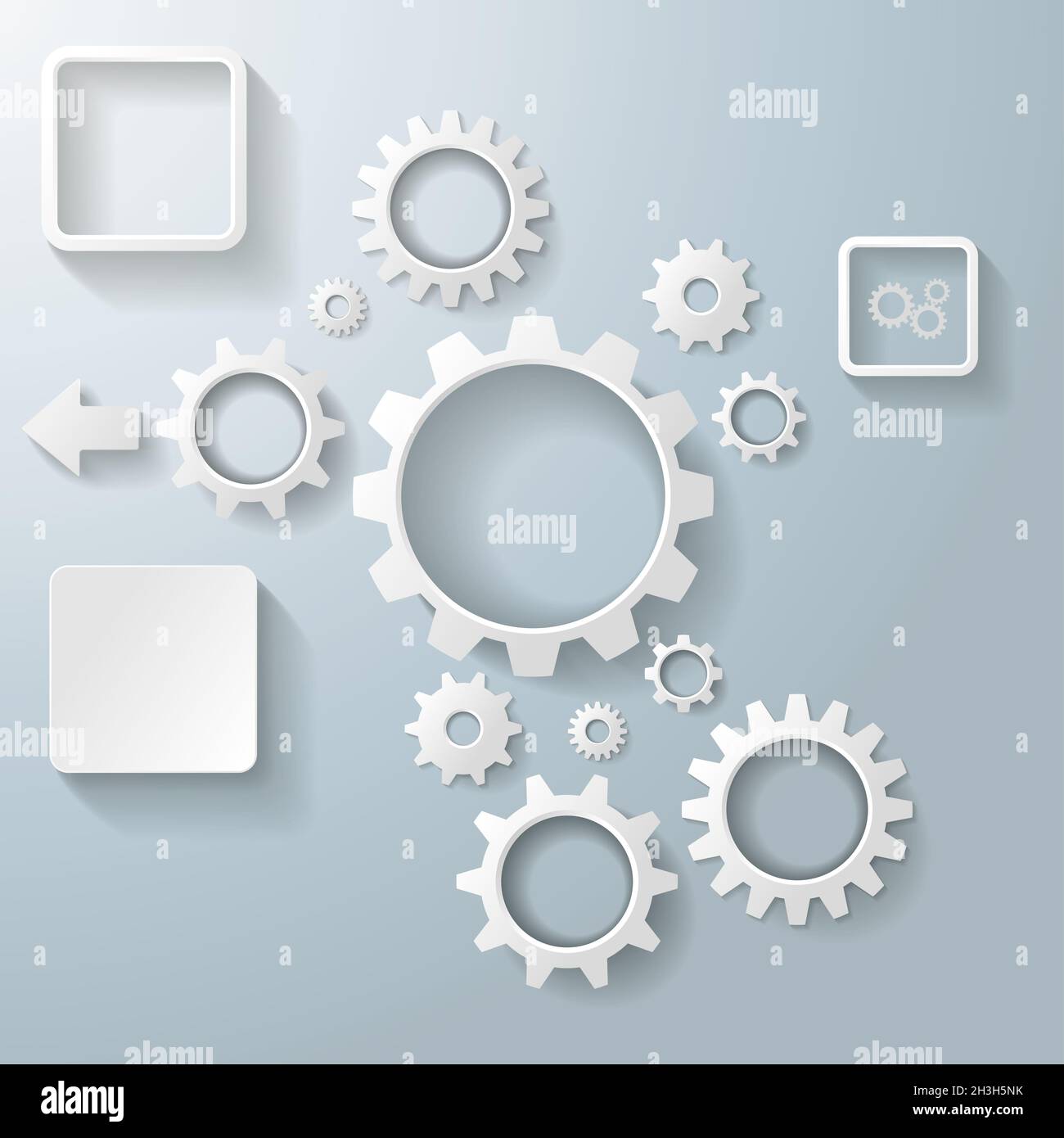 Several White Gears Infographic Stock Photo - Alamy