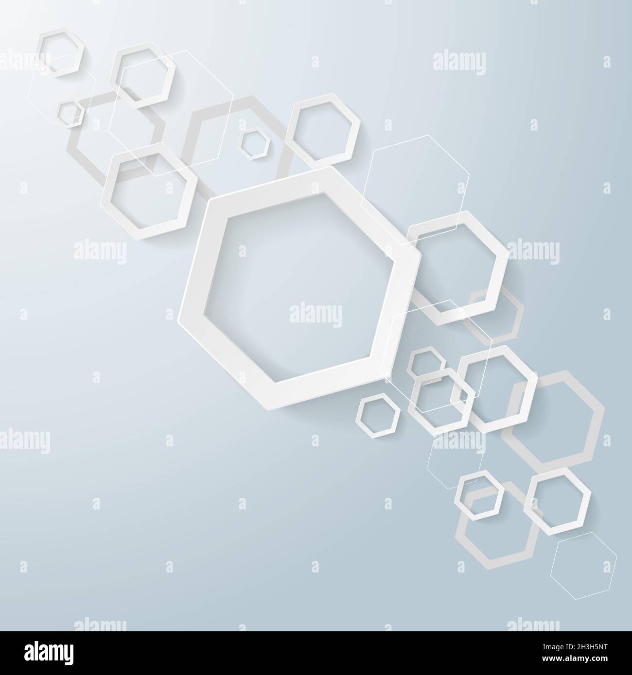 White paper hexagons Line Stock Photo - Alamy