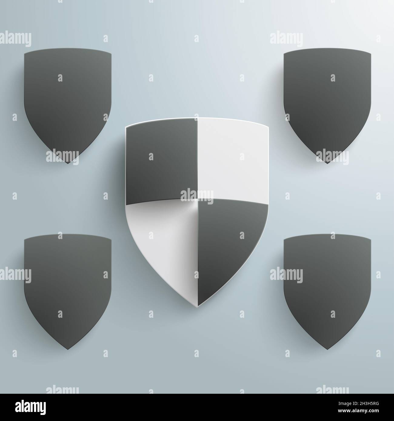 Protection Shield Infographic 4 Options Stock Photo - Alamy