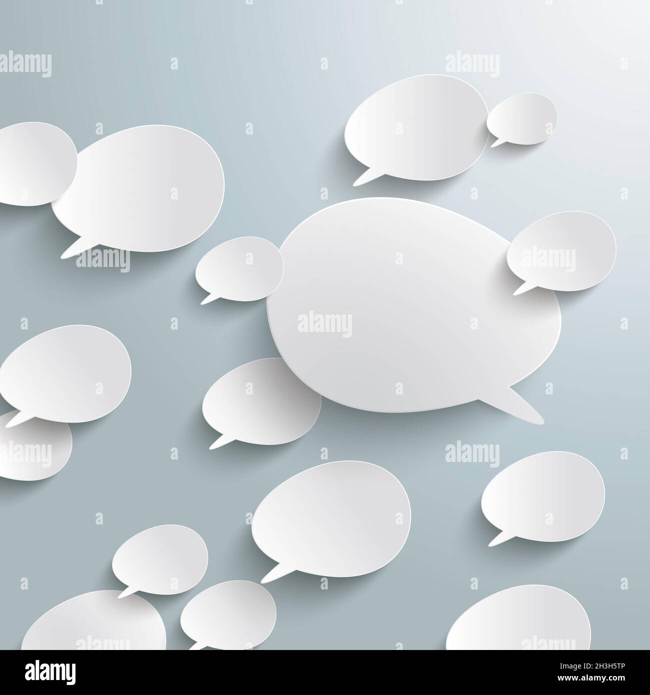 Bevel Speech Bubbles White Opinion Infographic Design Stock Photo - Alamy