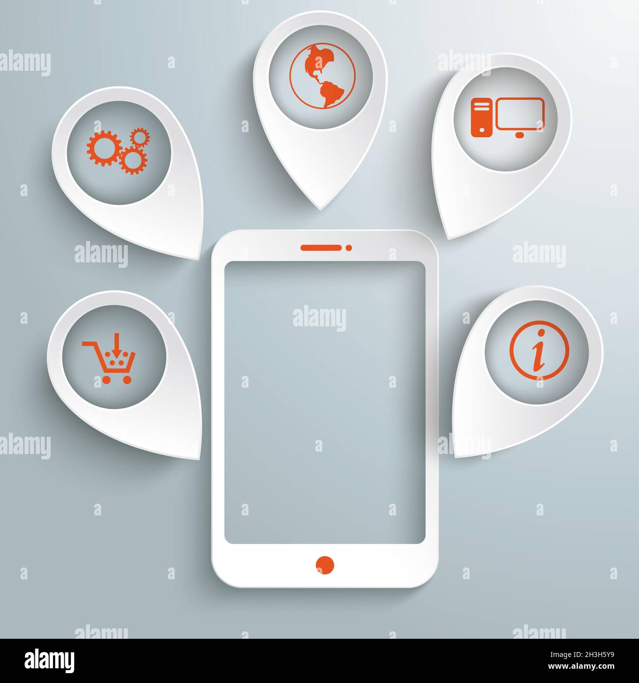 Smartphone With Markers Infographic PiAd Stock Photo - Alamy