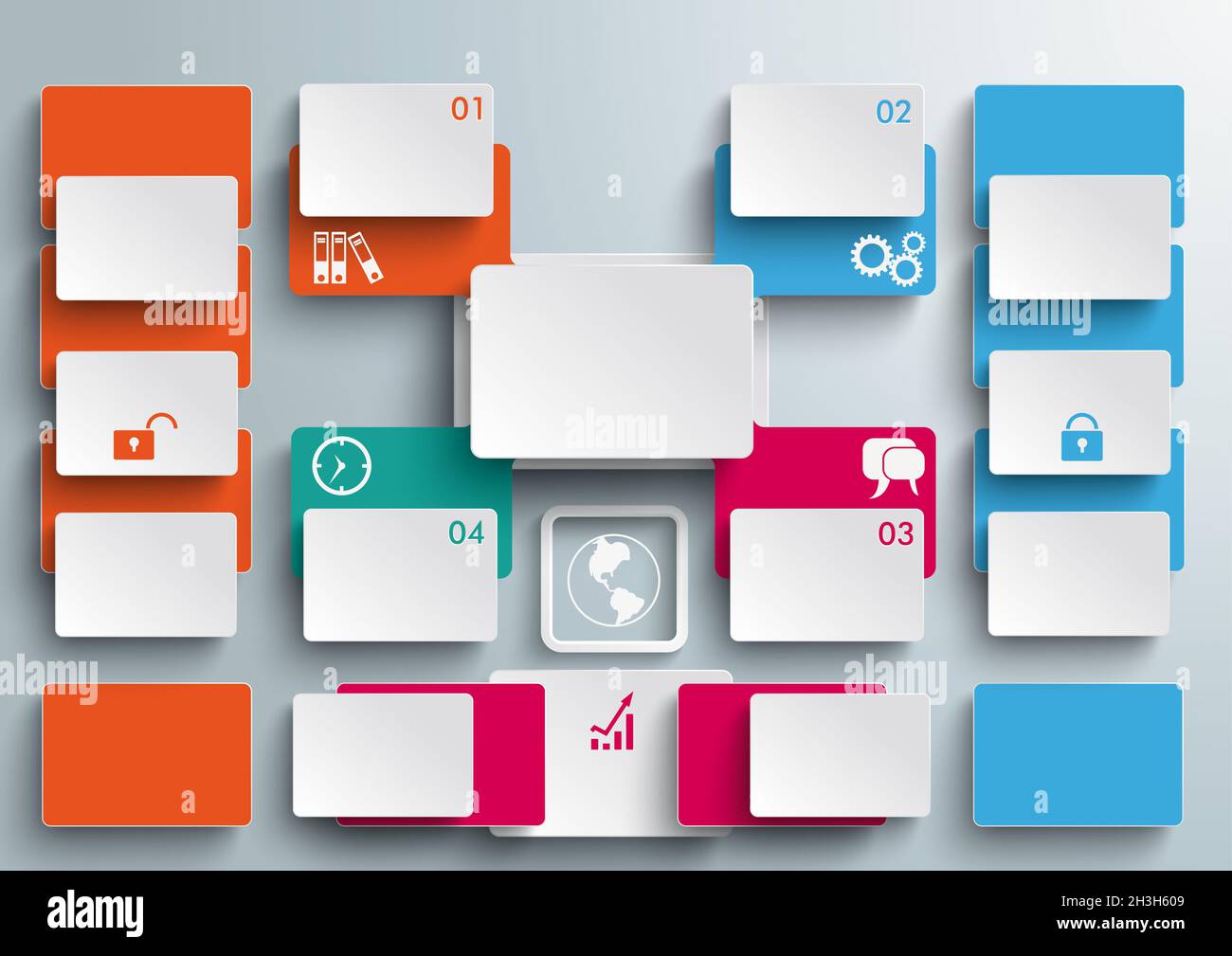 Connected Rectangles Big Infographic PiAd Stock Photo - Alamy