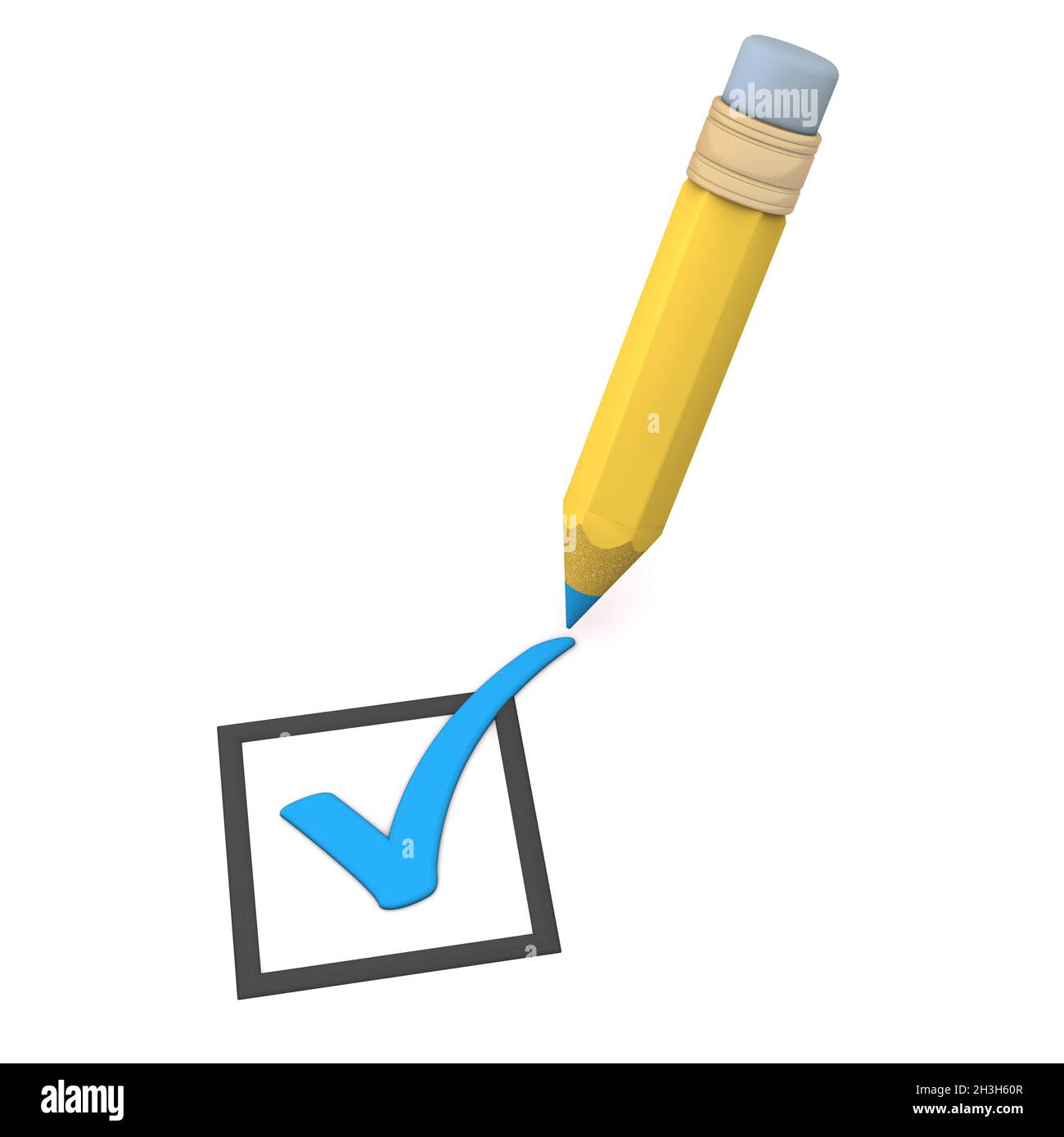 Pencil Checklist Tick Stock Photo - Alamy