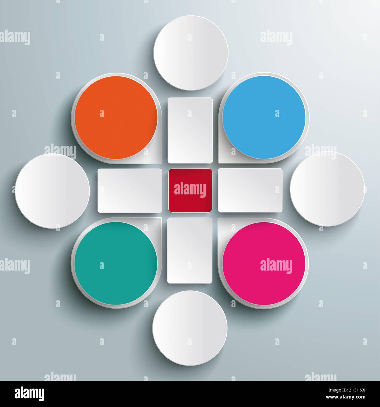 Infographic Colored Drops Cross Rectangles 4 Circles PiAd Stock Photo ...