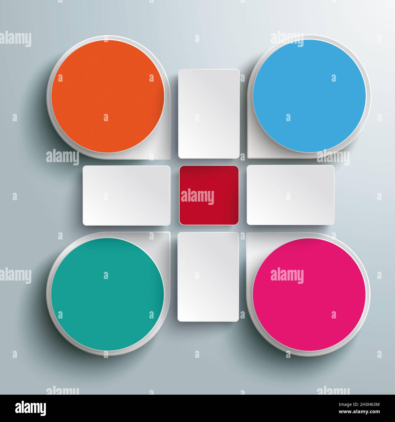 Infographic Colored Drops Cross Rectangles 4 Options PiAd Stock Photo ...