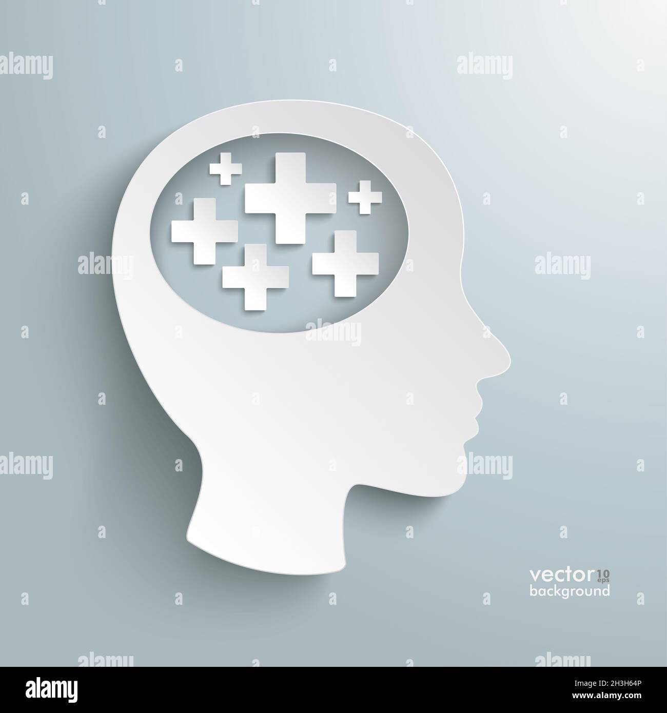 Big Head Plus Symbols Stock Photo - Alamy