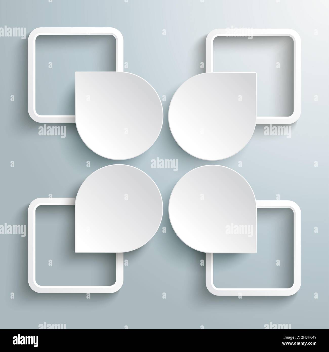 Infographic White Abstract Drops Lotus 4 Rectangles Stock Photo - Alamy
