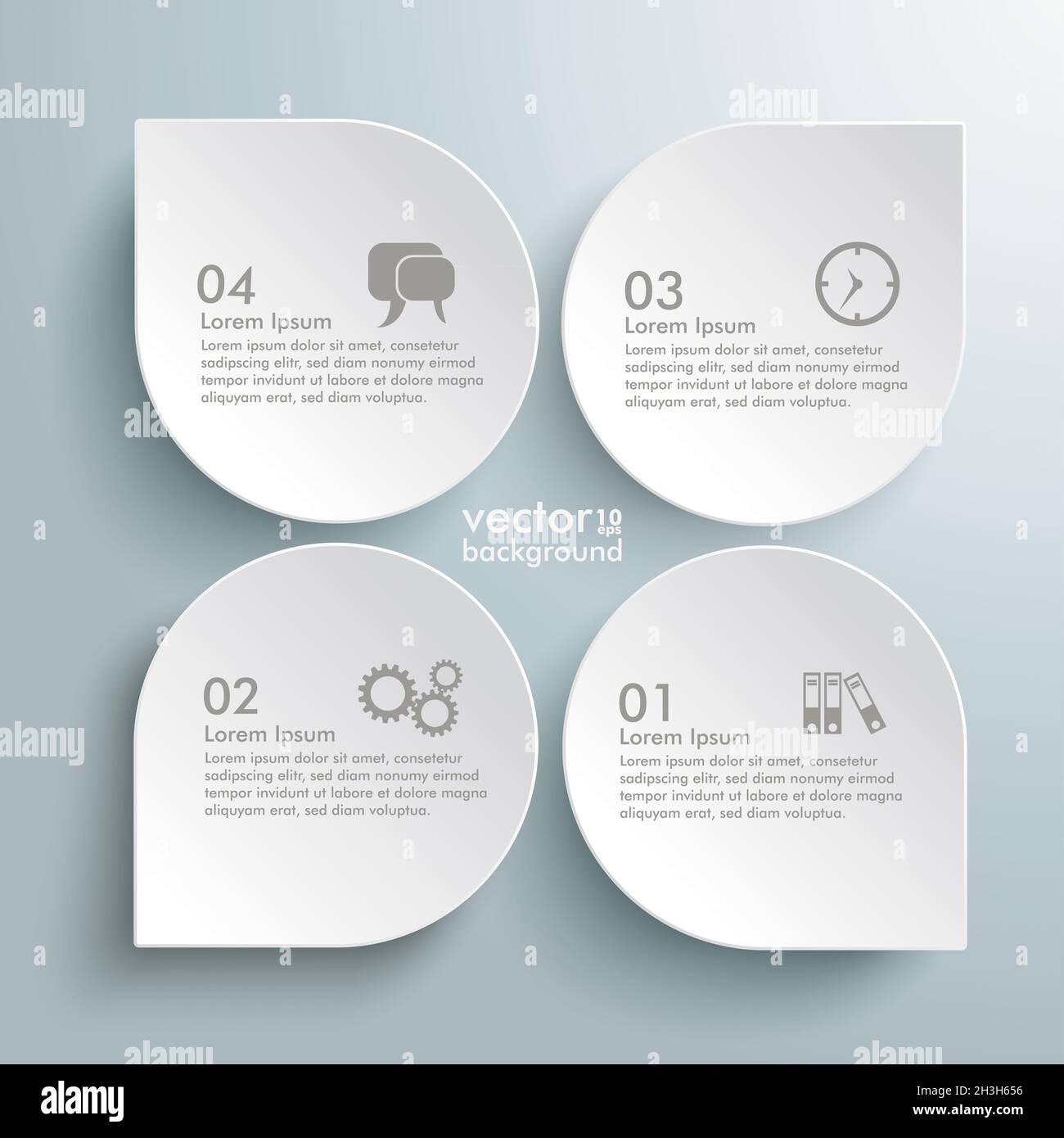 Infographic White Abstract Drops Lotus 4 Stock Photo - Alamy