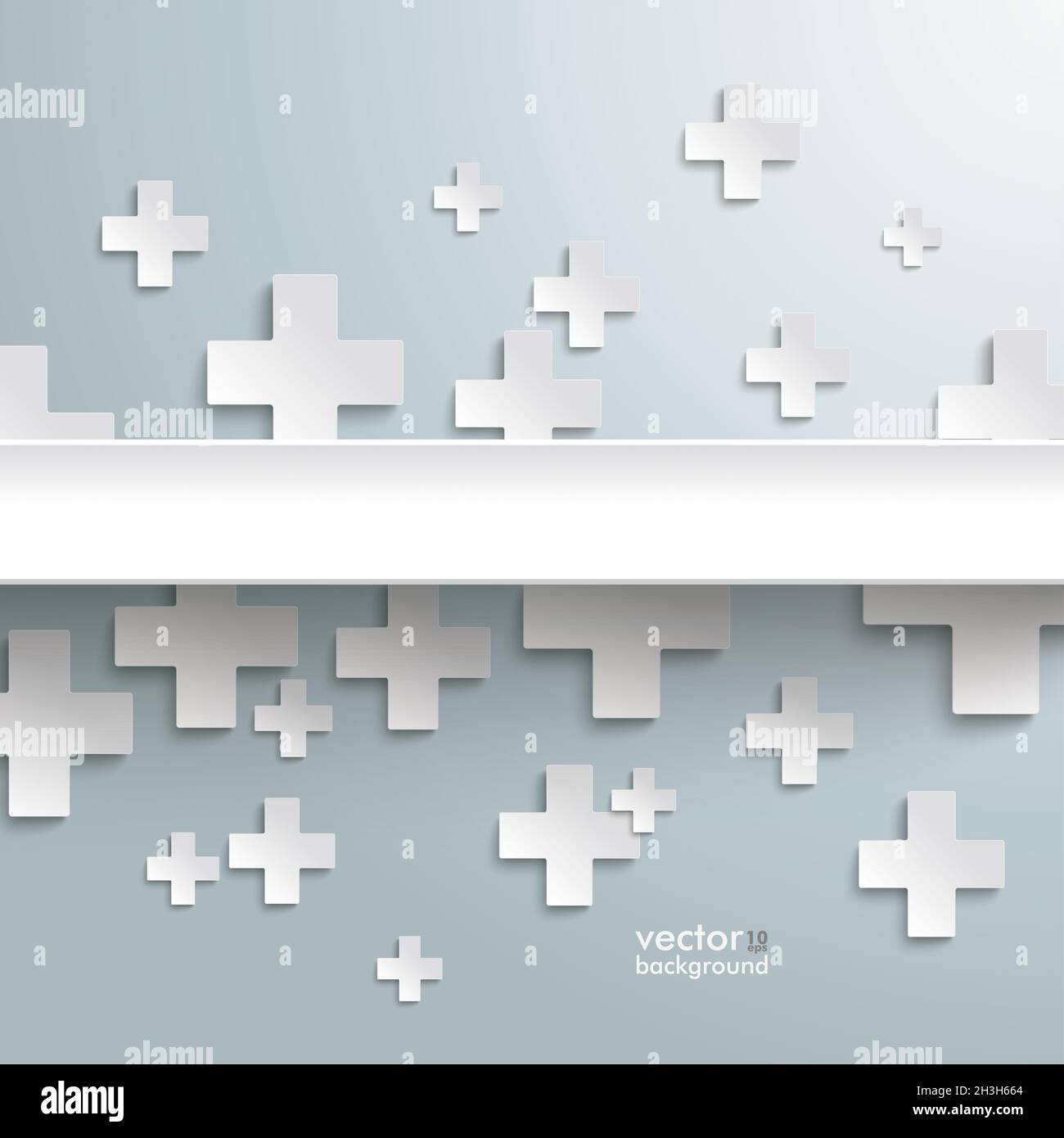 White Plus Symbols With Centre Stock Photo - Alamy