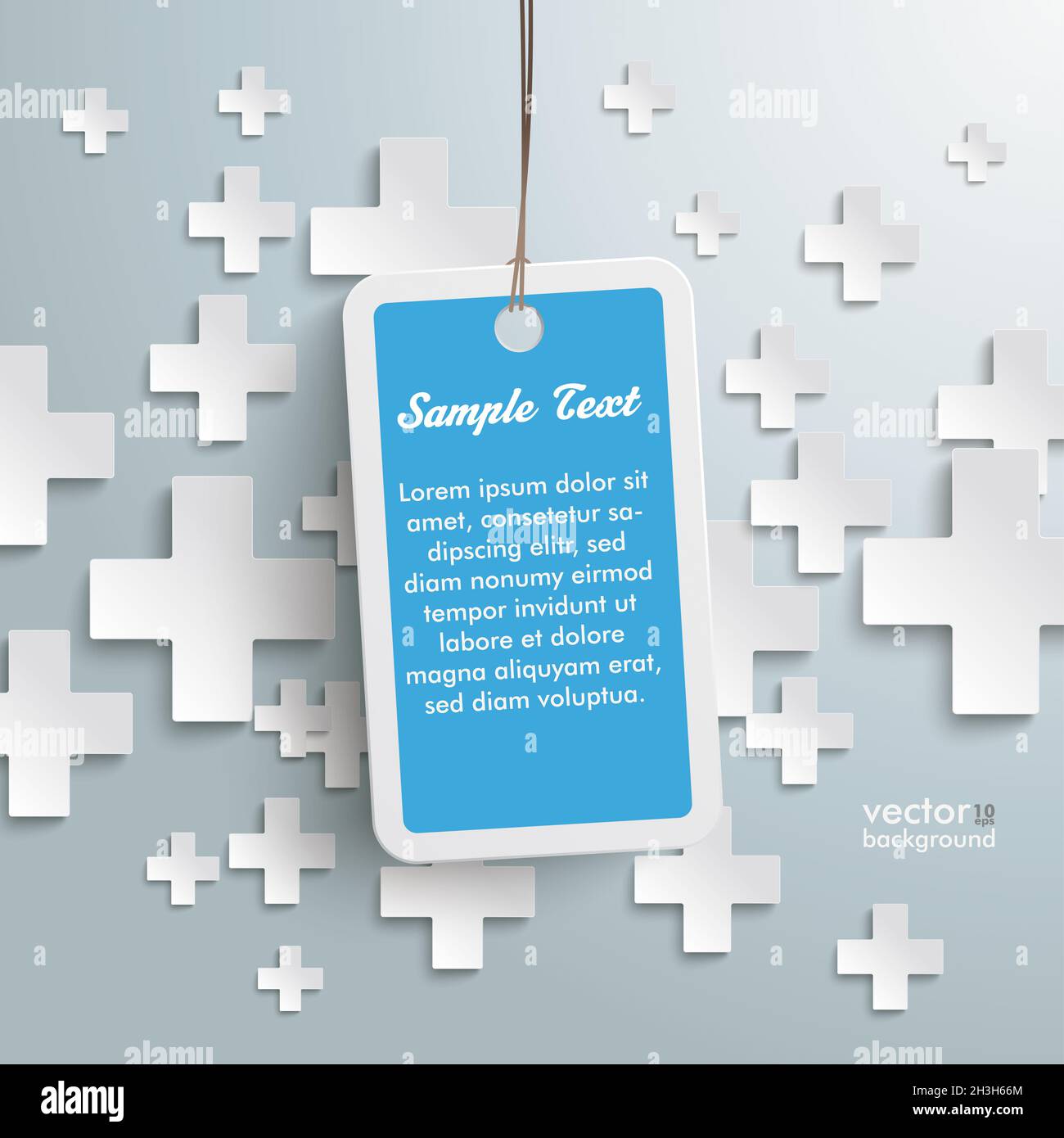 White Plus Symbols With Price Sticker Stock Photo - Alamy