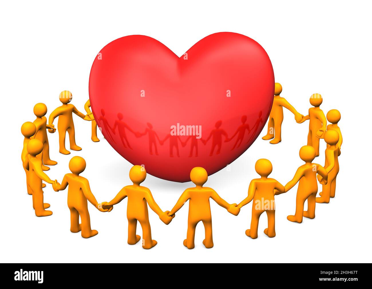 Red heart person character Cut Out Stock Images & Pictures - Alamy